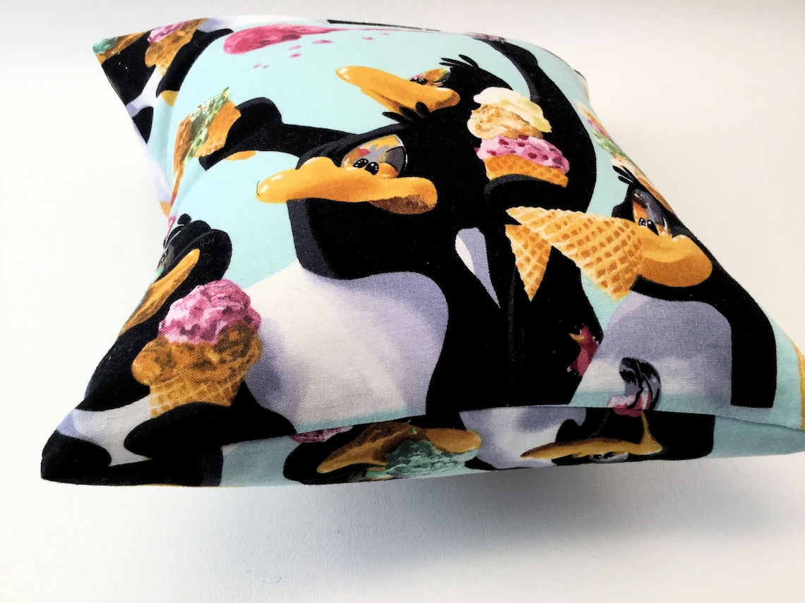 Penguins Eating Ice Cream Accent Pillow: Handmade Kids Room Decor - Etsy