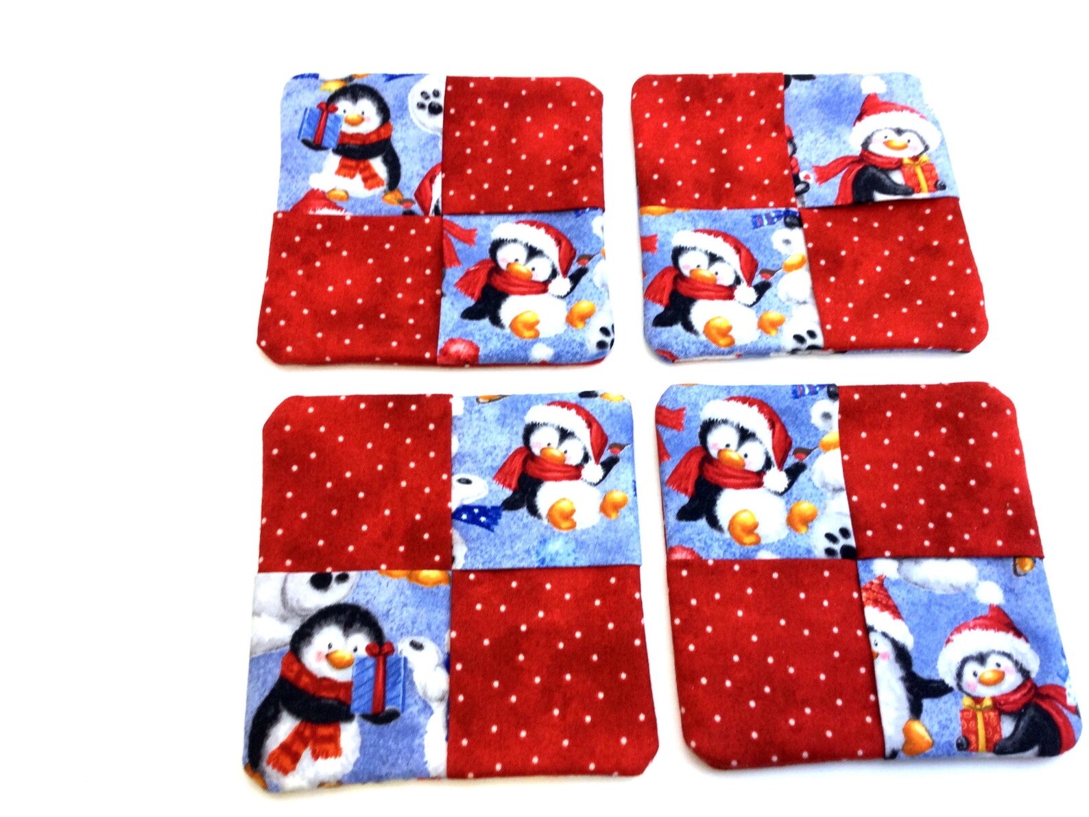 Penguin Coasters Penguin Mug Rugs Christmas Coasters Set of - Etsy
