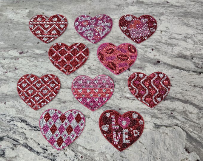 Valentine Diamond Heart Magnets Set of 10 - Etsy