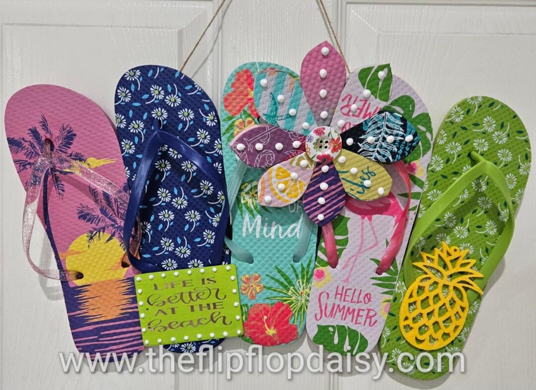 Life is Better at the Beach Flip Flop Row Wreath Beach Door Decor Patio ...