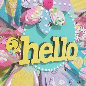 Hello Flip Flop Wreath Door Wall Decor Unique Gift Beach Ocean Indoor ...