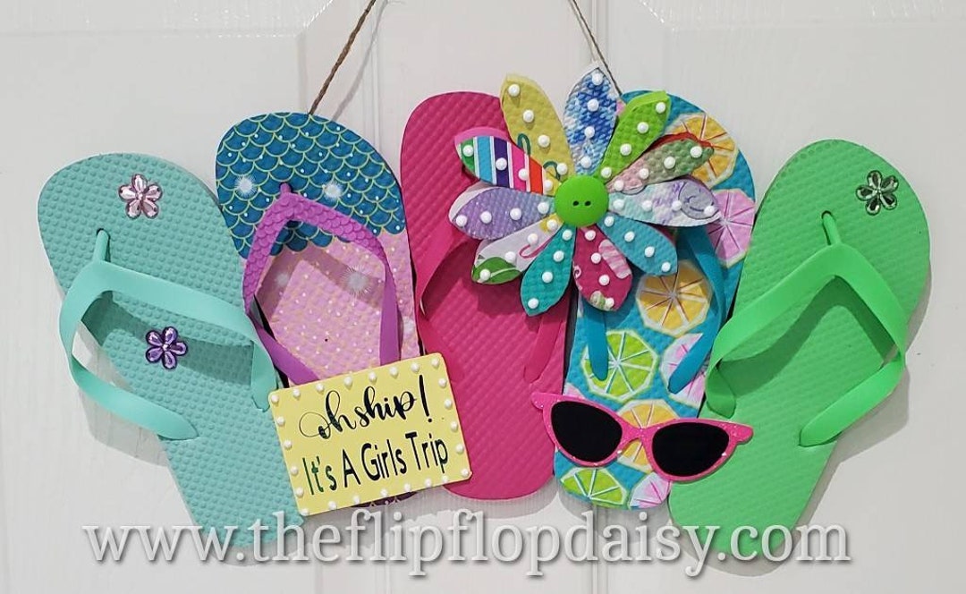 Oh Ship It's A Girls Trip Flip Flop Row Wreath Cruise Cabin Door Decor ...