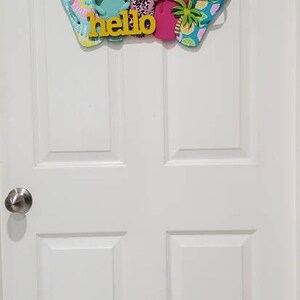 Hello Flip Flop Row Wreath Summer Beach Tropical Door Decor ...