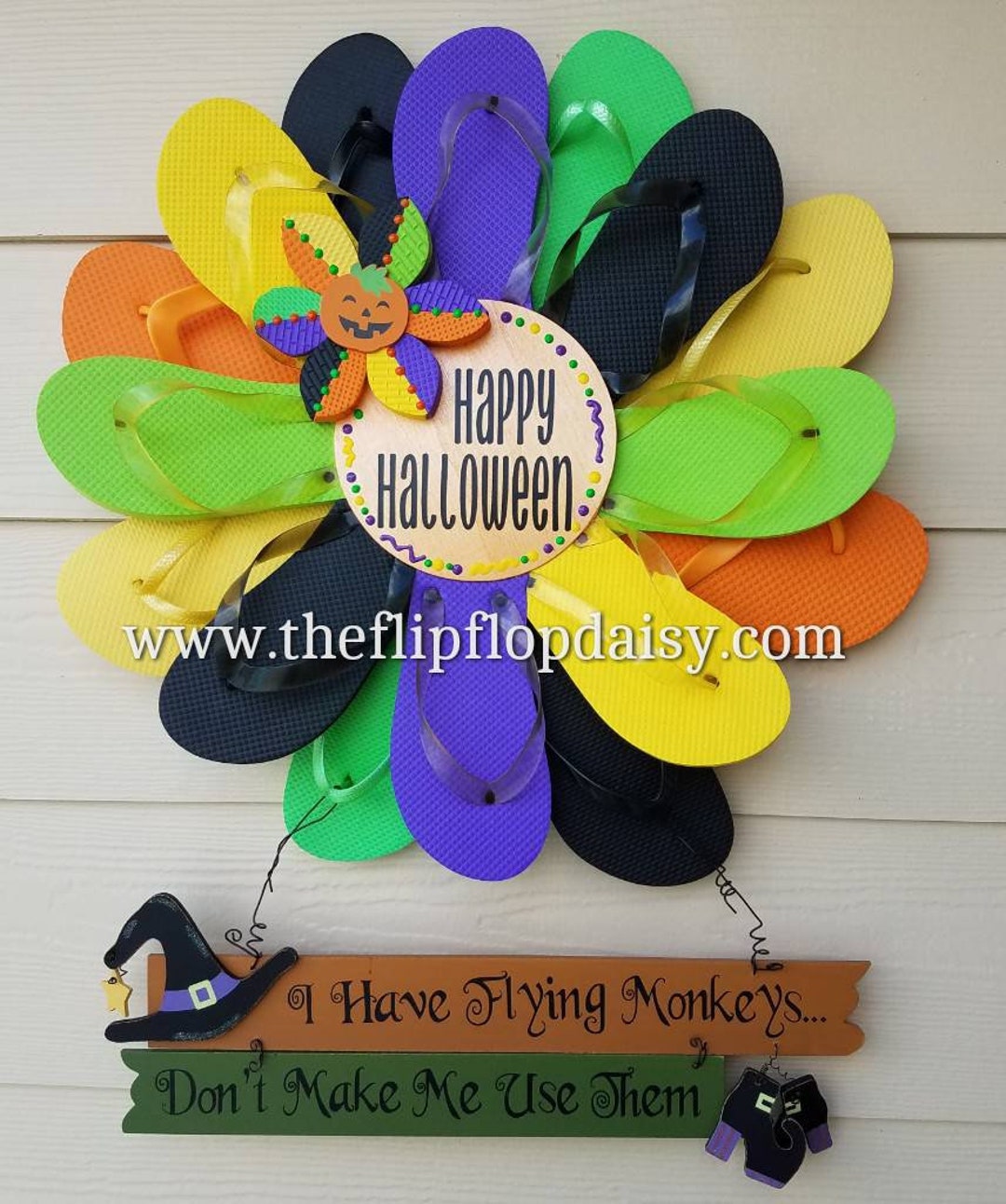 Don’t Make Me Use Them! Handcrafted Halloween Flip-flop Wreath - Etsy