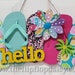 Hello Flip Flop Row Wreath Summer Beach Tropical Door Decor ...