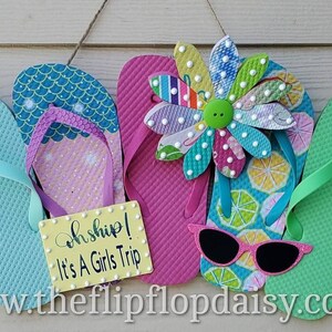 Oh Ship It's A Girls Trip Flip Flop Row Wreath Cruise Cabin Door Decor ...