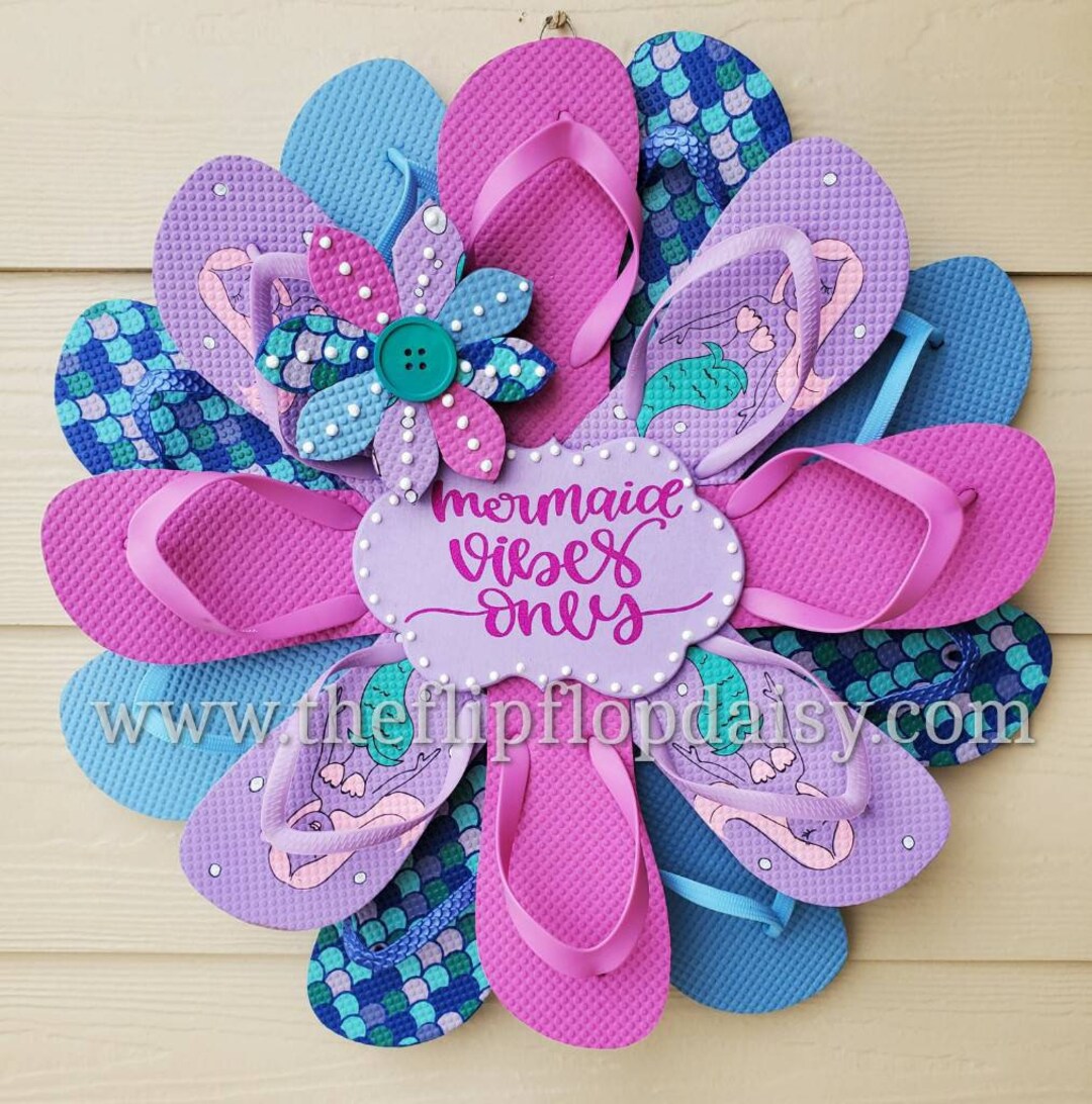 Splash Into Summer With This One-of-a-kind Mermaid Flip Flop Wreath! - Etsy