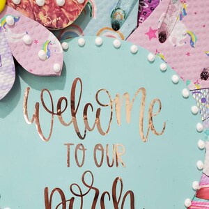 Welcome to Our Porch Flip Flop Wreath Door Wall Decor Unique Gift Beach ...