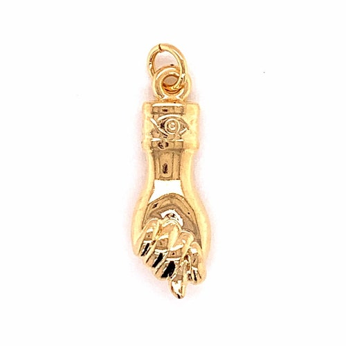 14K Yellow Gold Italian Good Luck Mano Fico Hand Charm Pendant - Etsy