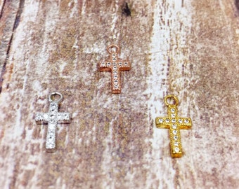 Small cross charm | Etsy