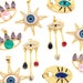Large Gold Evil Eye Pendant, Lucky Eye Charms for Necklace, Good Luck ...