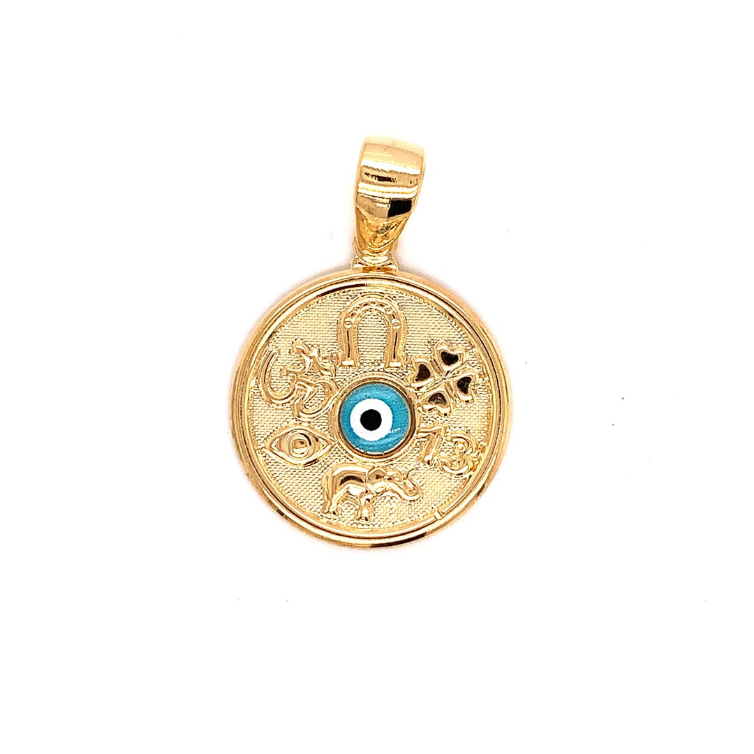 18K GF Good Luck Pendant, Good Luck Charm Good Luck Gifts Gold Pendant ...