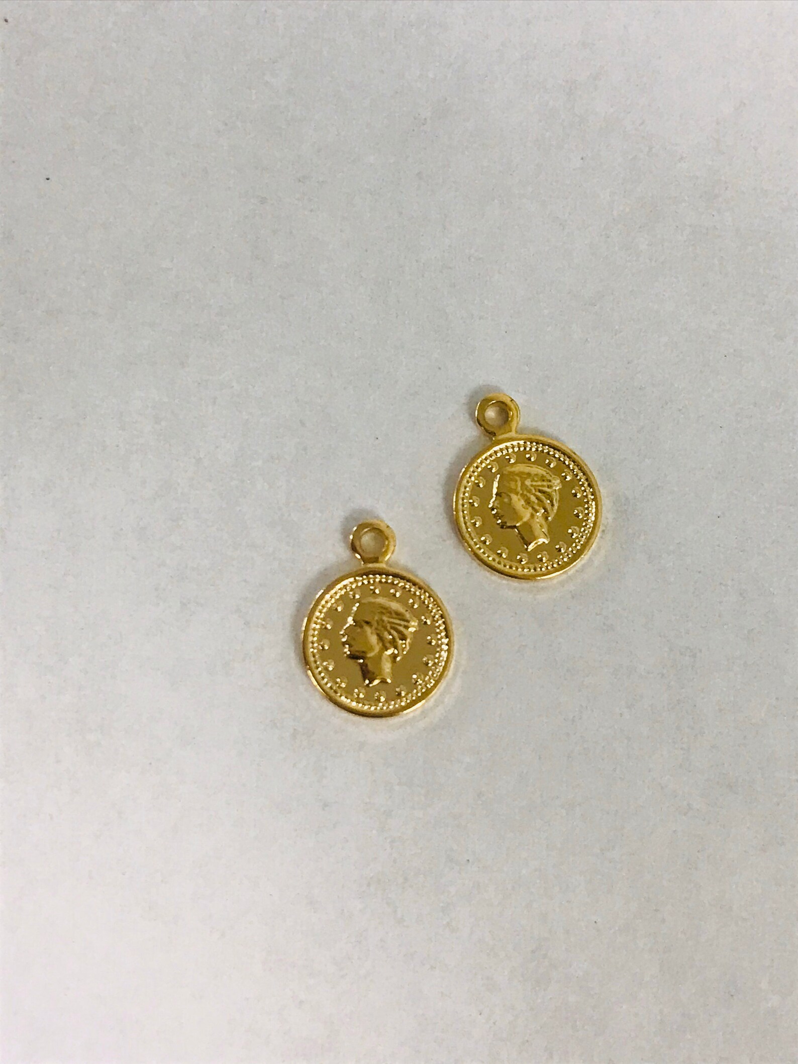 Gold Filled Coin Charmgold Coin Medalgold Filled Charmsbulk | Etsy