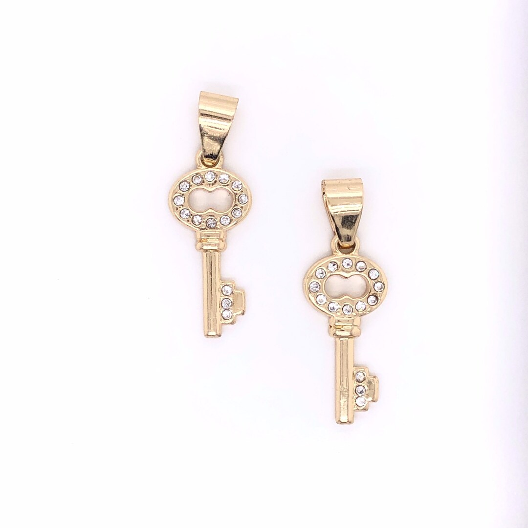 18kt GF Key Charmgold Filled Heart Key Charmskey to My Heart - Etsy