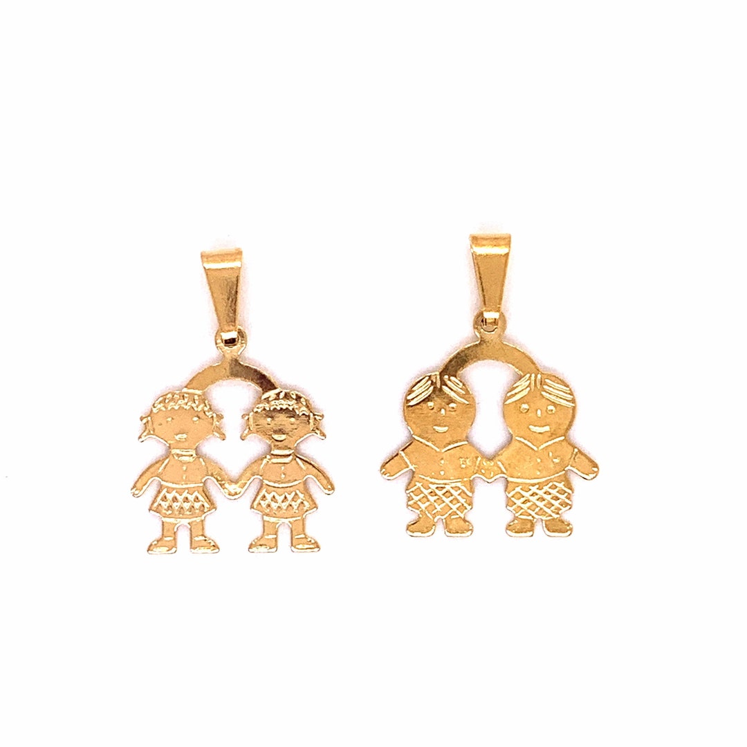 Gold Filled Kids Charm,charm of Two Boys,boy Charm,girl Charm,kids ...