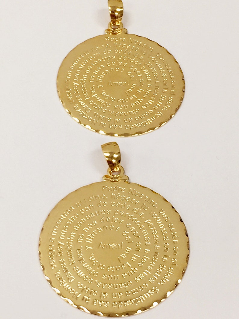 Large Gold Filled Our Father Prayer Charm,the Lords Prayer Medal ...