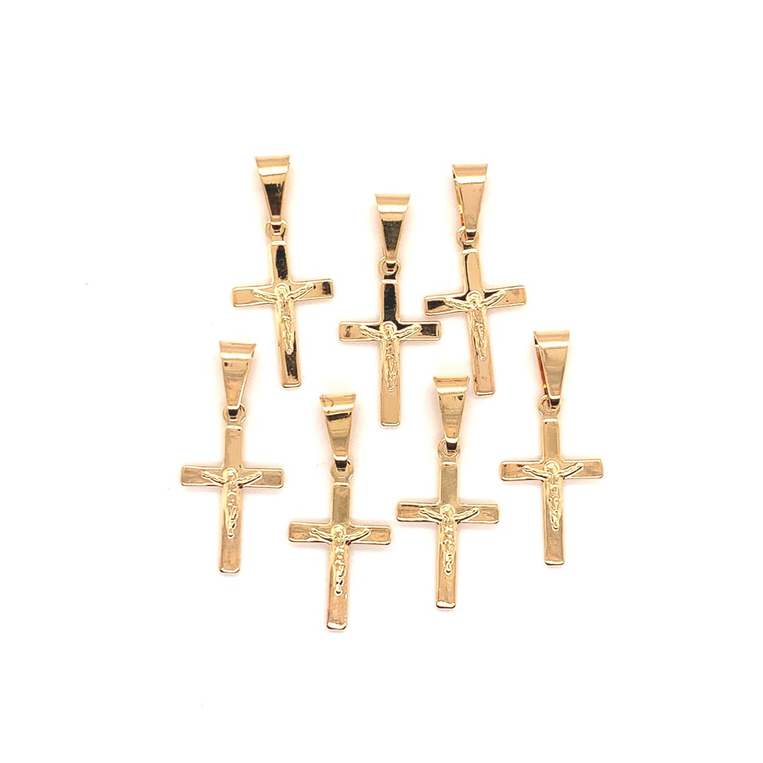 18K Gold Filled Hanging Thin Cross,simple Cross Pendant,small Gold ...