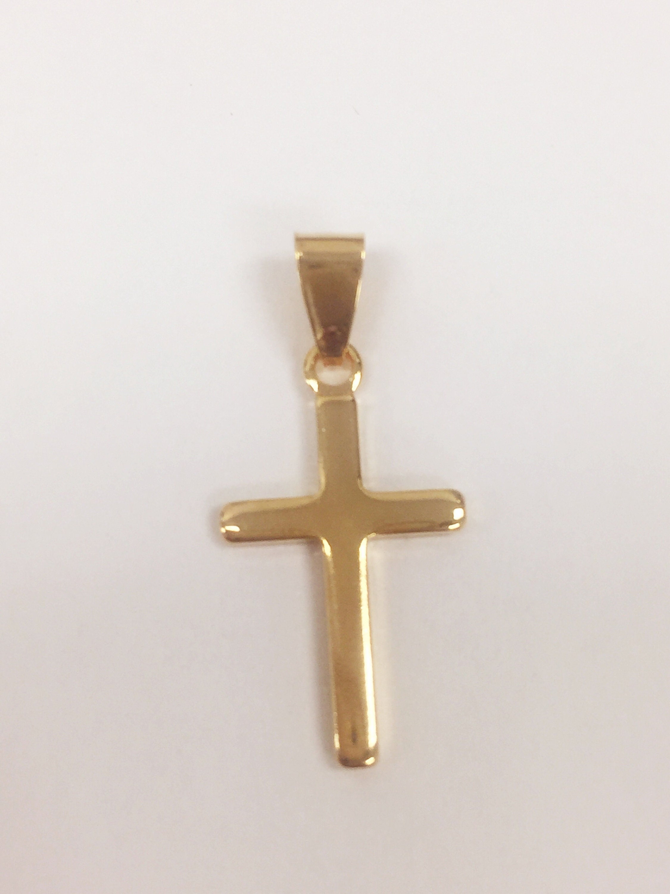 18K Gold Filled Cross Pendant,simple Cross Pendant,mens Cross for ...