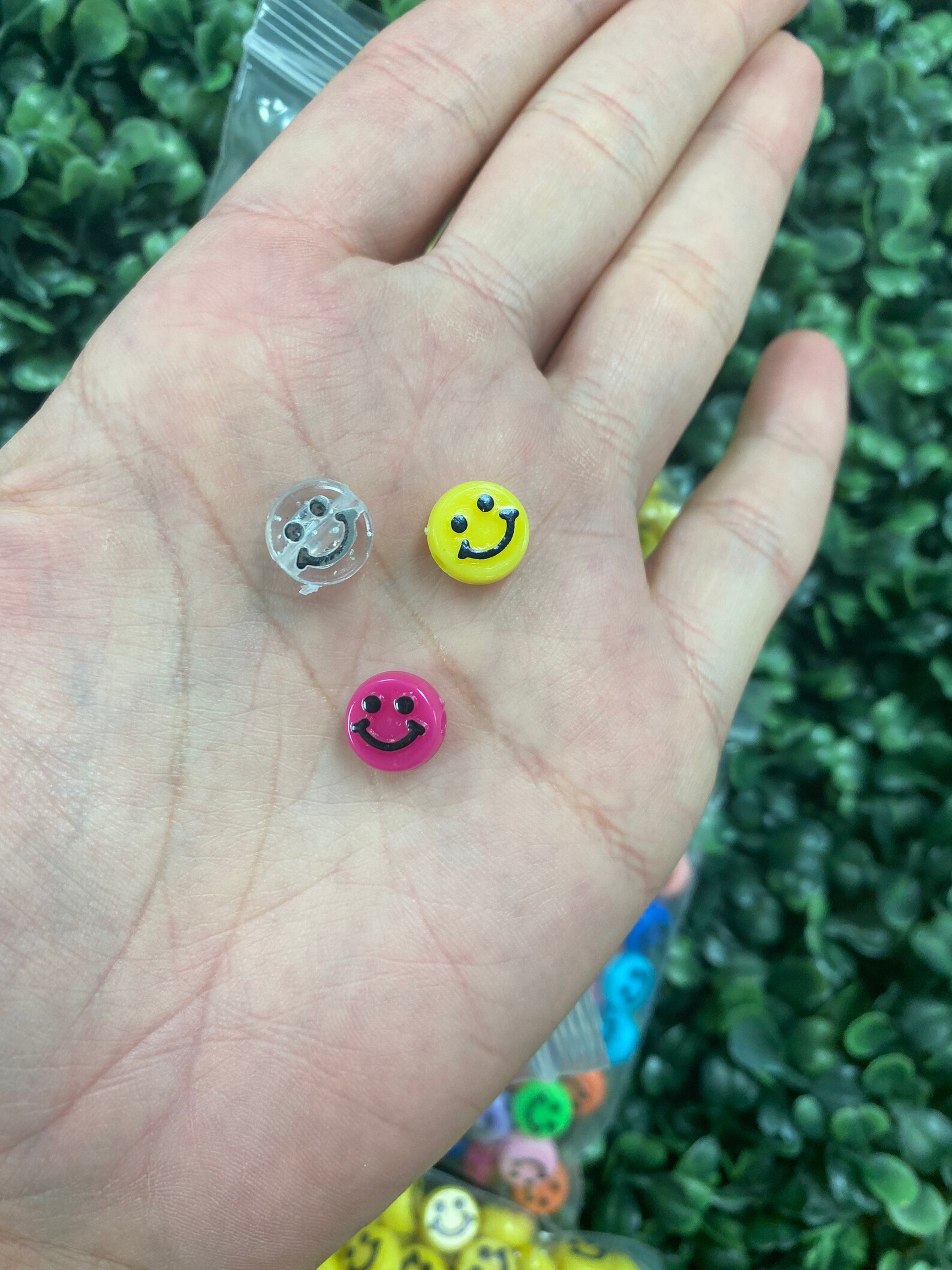 100 Smiley Beads,pack of Happy Face Beads,colorful Clear Smiley Beads ...