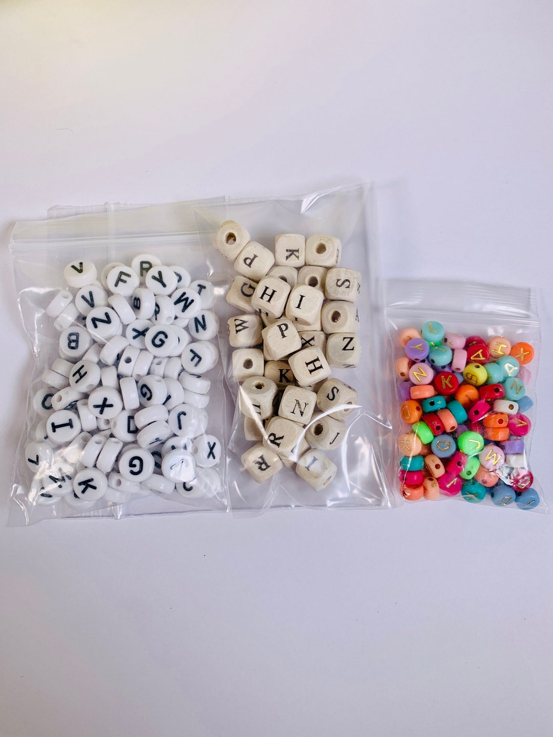 Colorful Letter Beads, Black and White Initial Beads, DIY Kids and ...
