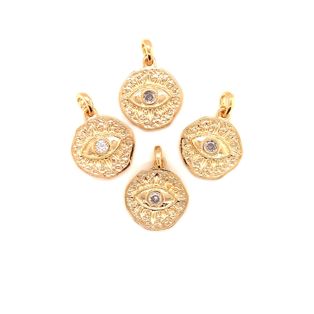 Gold Filled Evil Eye Charm, Lucky Eye Pendant, Evil Eye Jewelry, Good ...