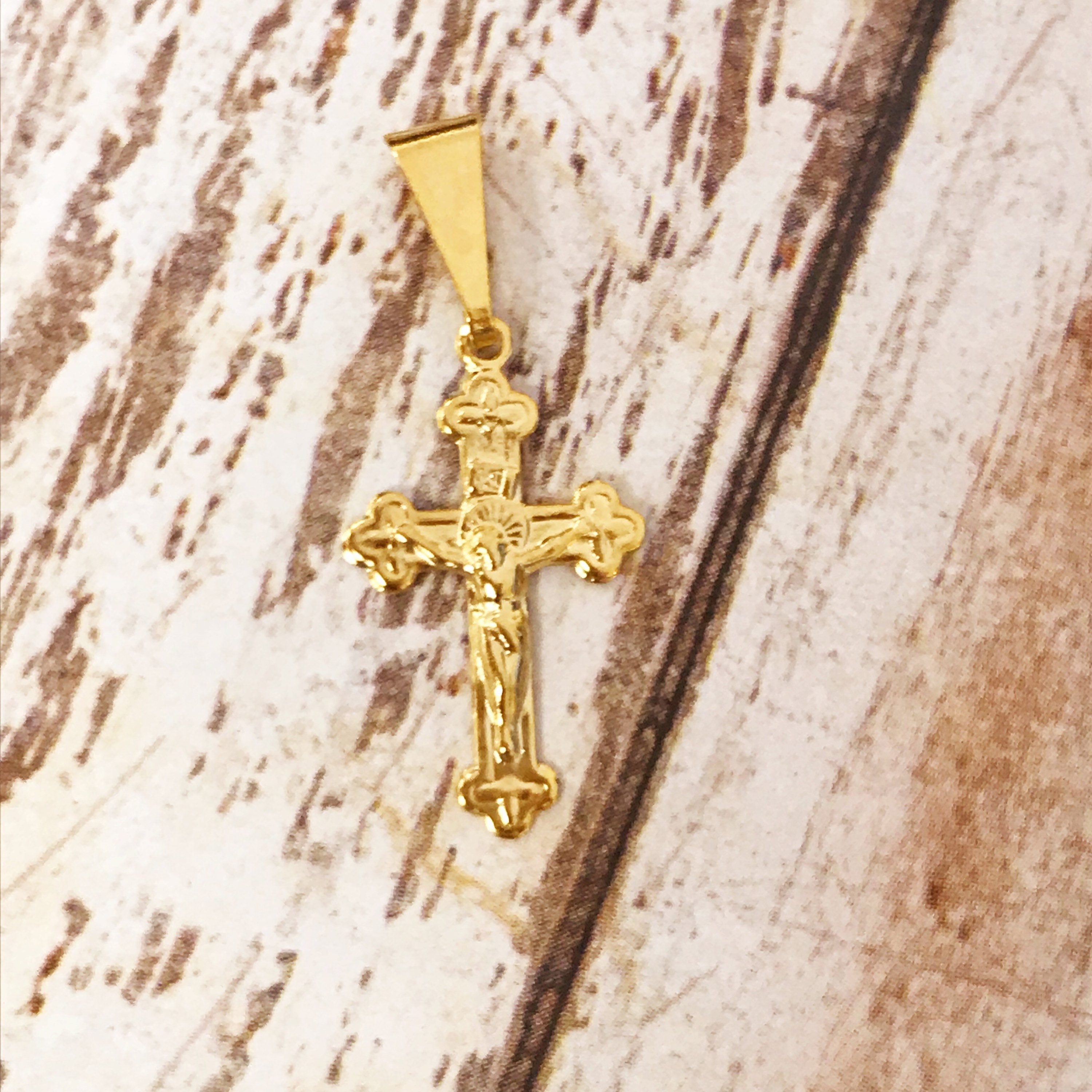 18K Gold Filled Jesus on Cross Pendantsimple Gold Cross for - Etsy