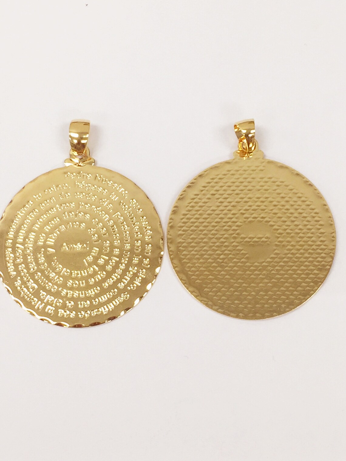 Large Gold Filled Our Father Prayer Charm,the Lords Prayer Medal ...