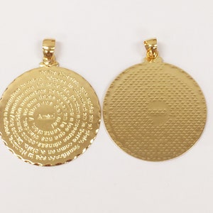 Large Gold Filled Our Father Prayer Charm,the Lords Prayer Medal ...