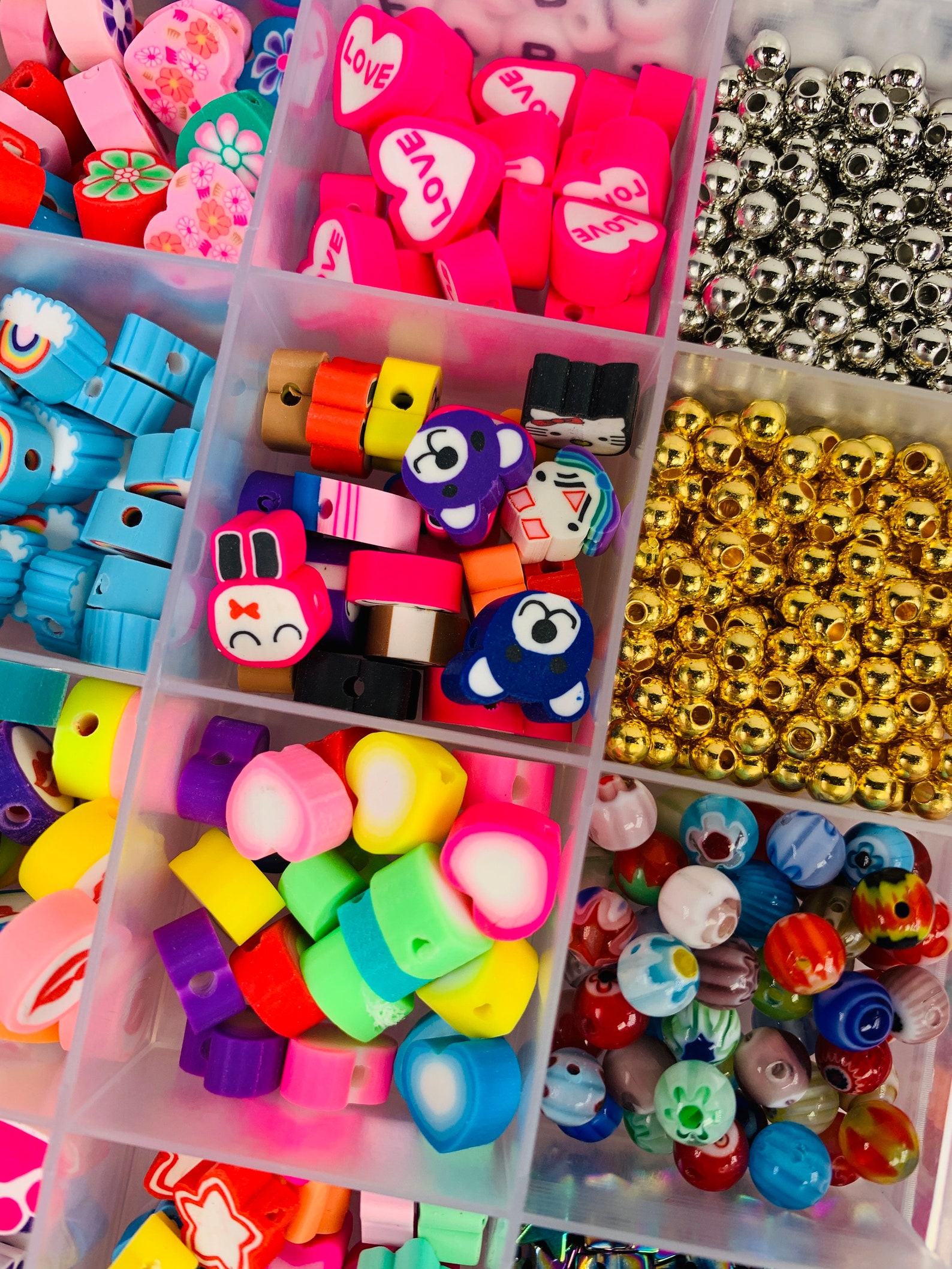 DIY Kids Bead Kit,y2k Assorted Bead Kit,gold Beaded Bracelet Kit,diy ...