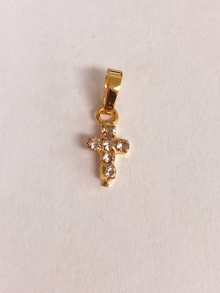 Gold Filled CZ Mini Cross, Cross Pendant, Cross Charms, Cross Jewelry ...