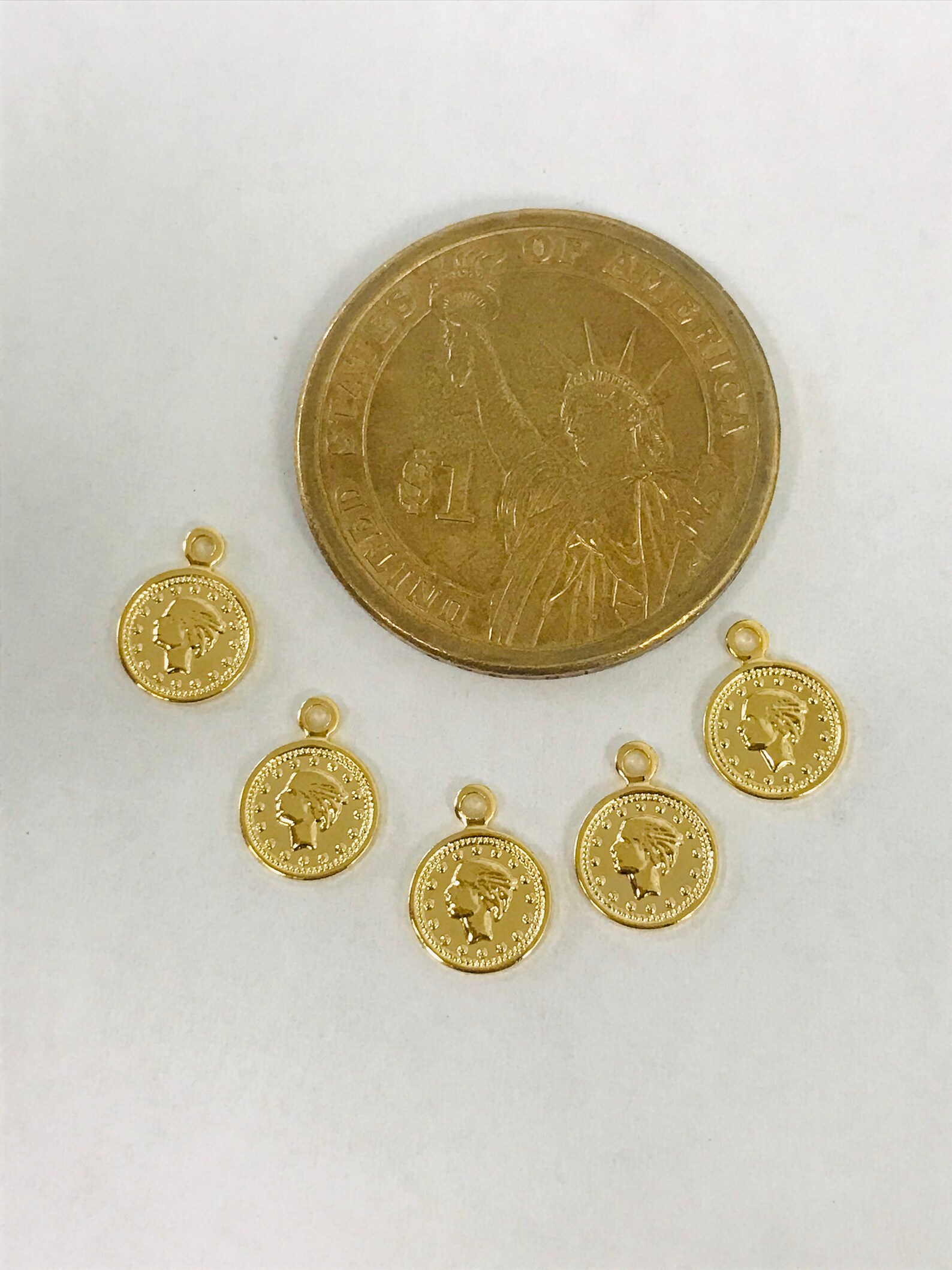 Gold Filled Coin Charmgold Coin Medalgold Filled Charmsbulk | Etsy