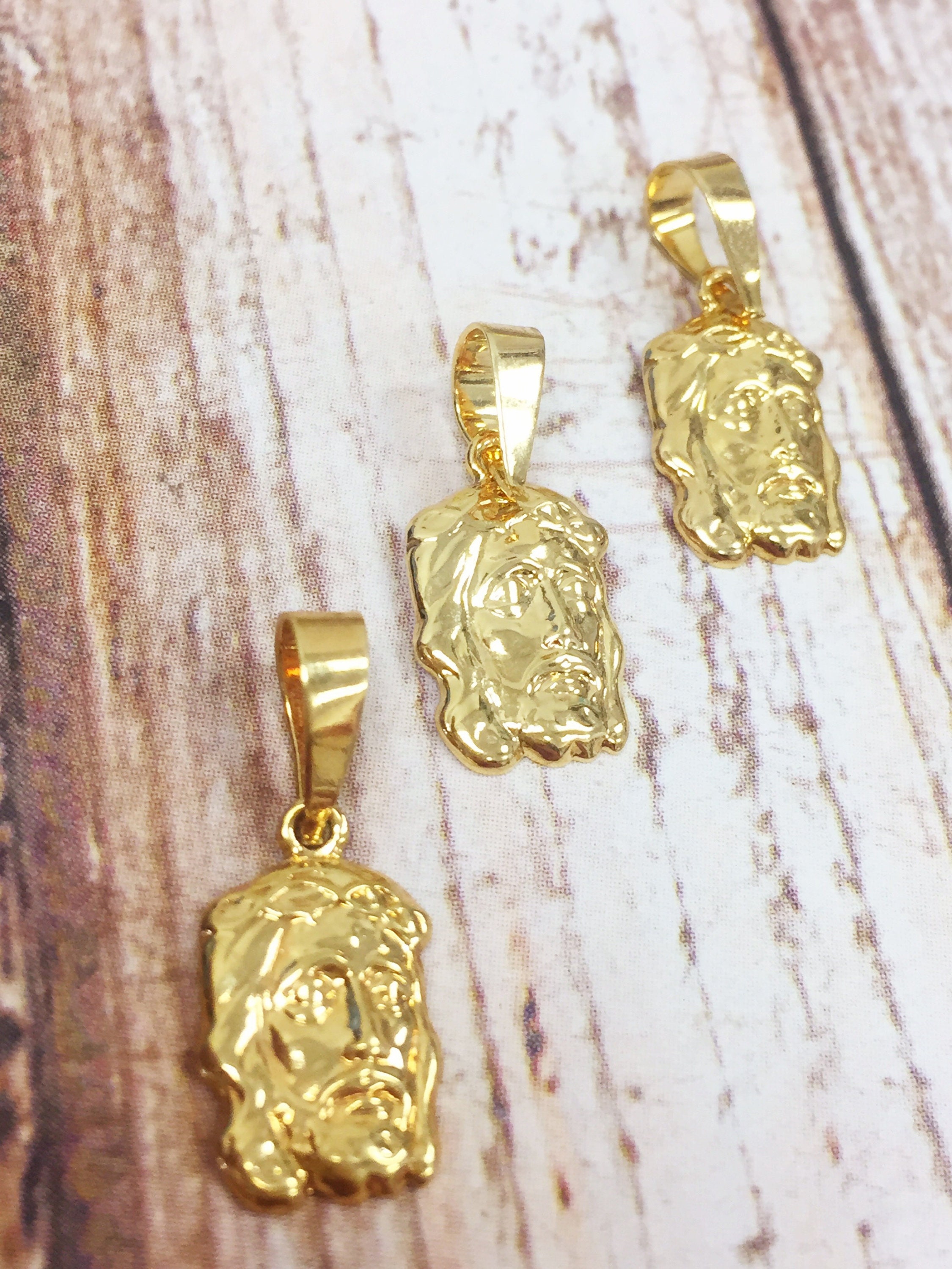 18K Gold Filled Jesus Face Christ PendantReligious Medal | Etsy