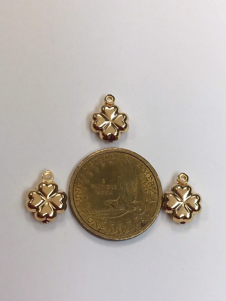 Gold Filled Clover Charm Four Leaf Clover Quatrefoil Charm | Etsy