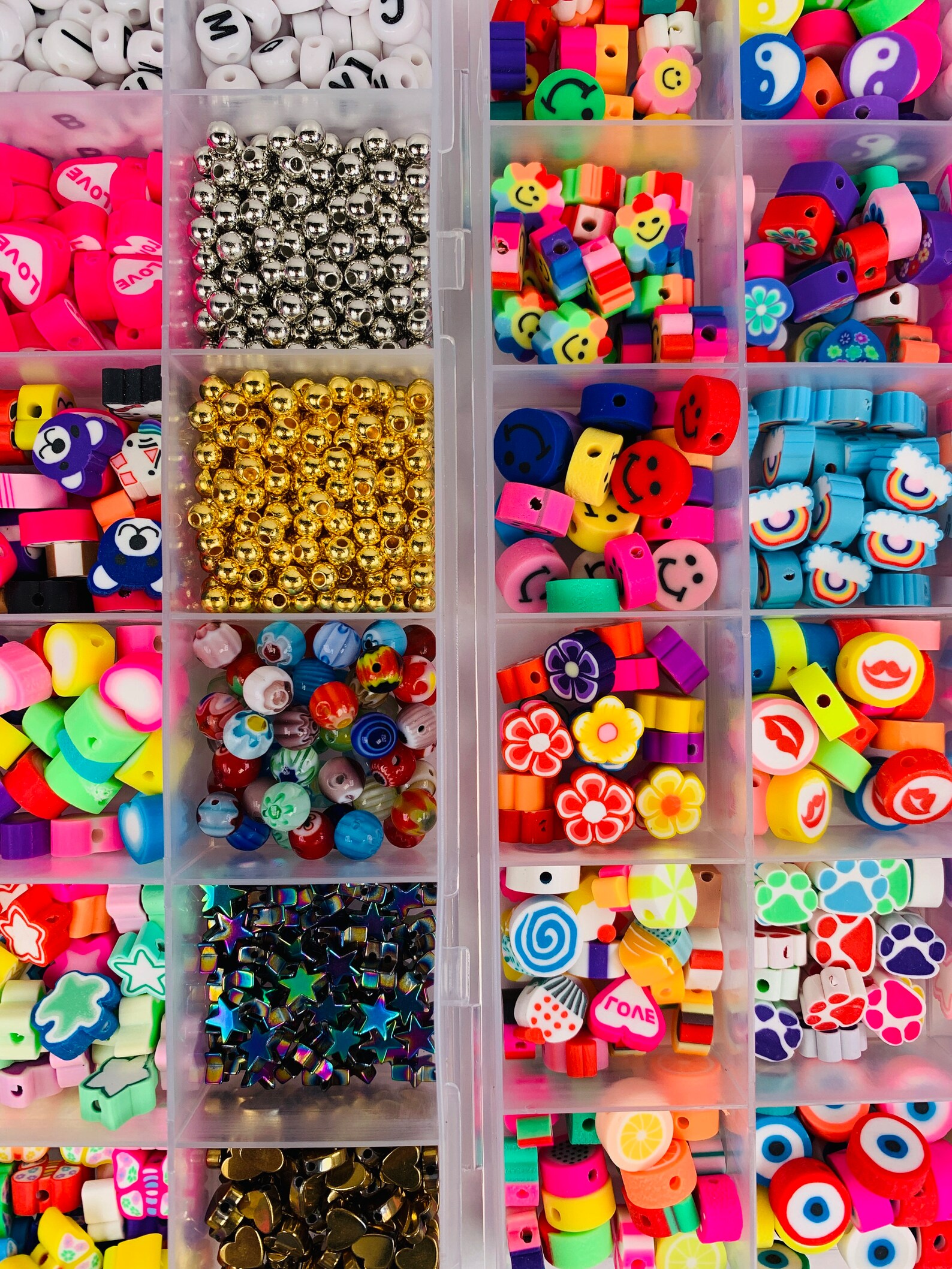 DIY Kids Bead Kit,y2k Assorted Bead Kit,gold Beaded Bracelet Kit,diy ...