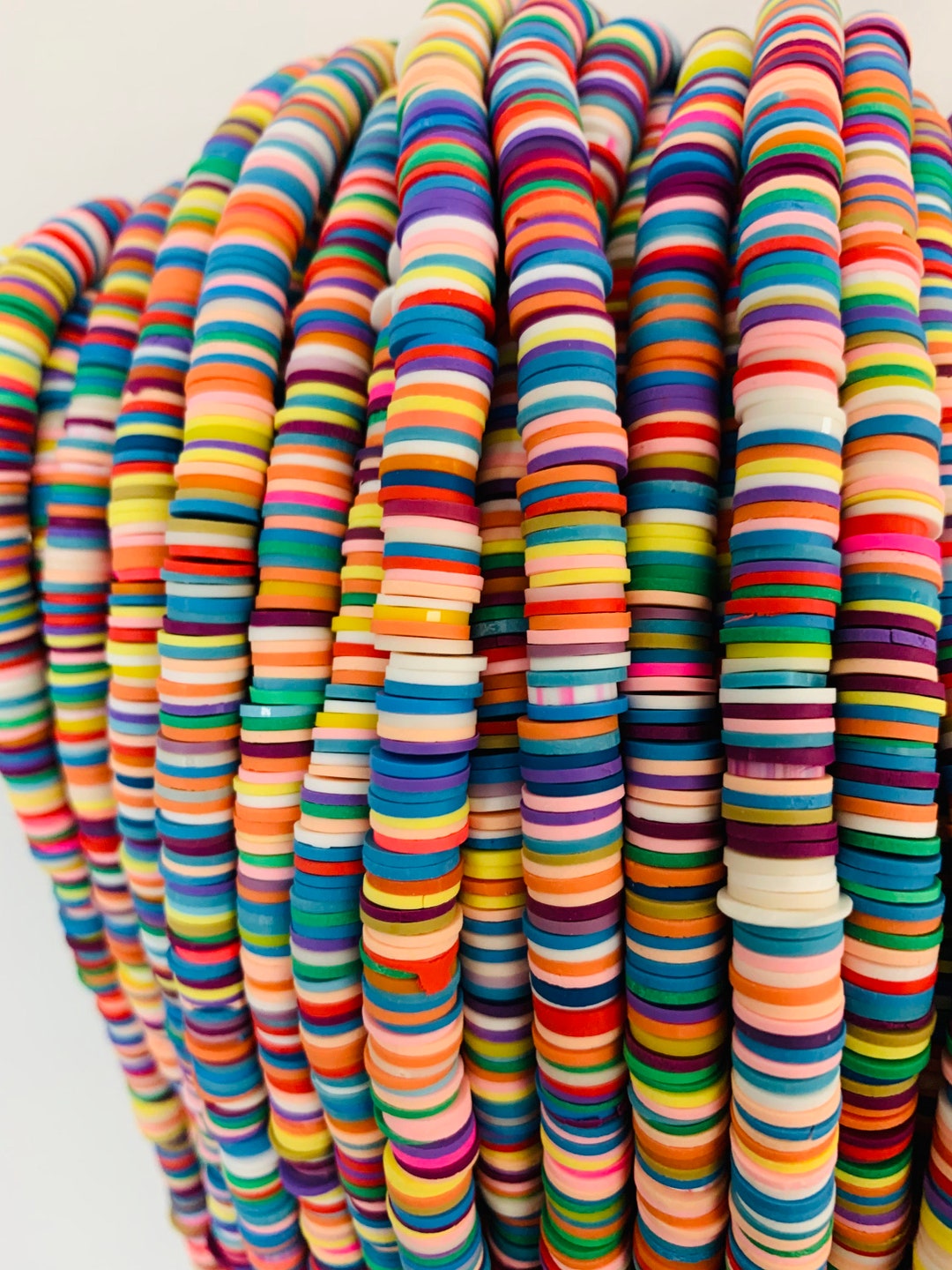 Pastel Heishi Disc Beads,multicolored Polymer Clay Beads,colorful ...