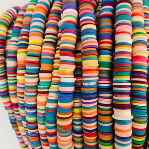 Pastel Heishi Disc Beads,multicolored Polymer Clay Beads,colorful ...