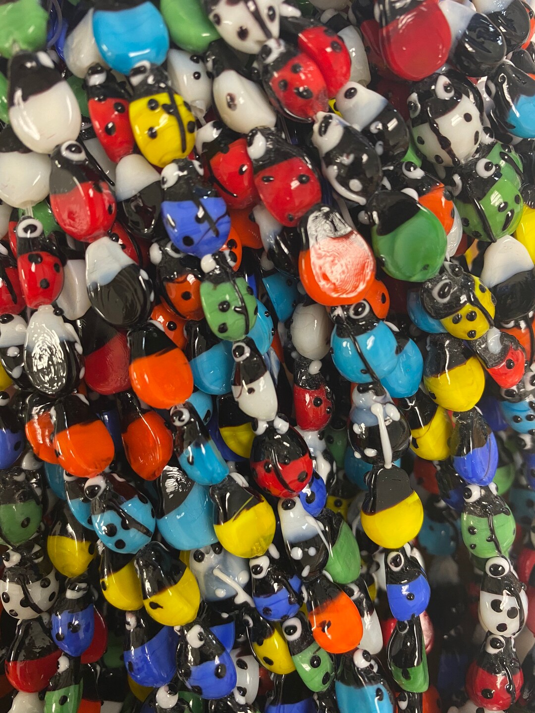 20 Ladybug Beads,colorful Ladybug Beads,keychain Ring Beads,bright Y2K ...