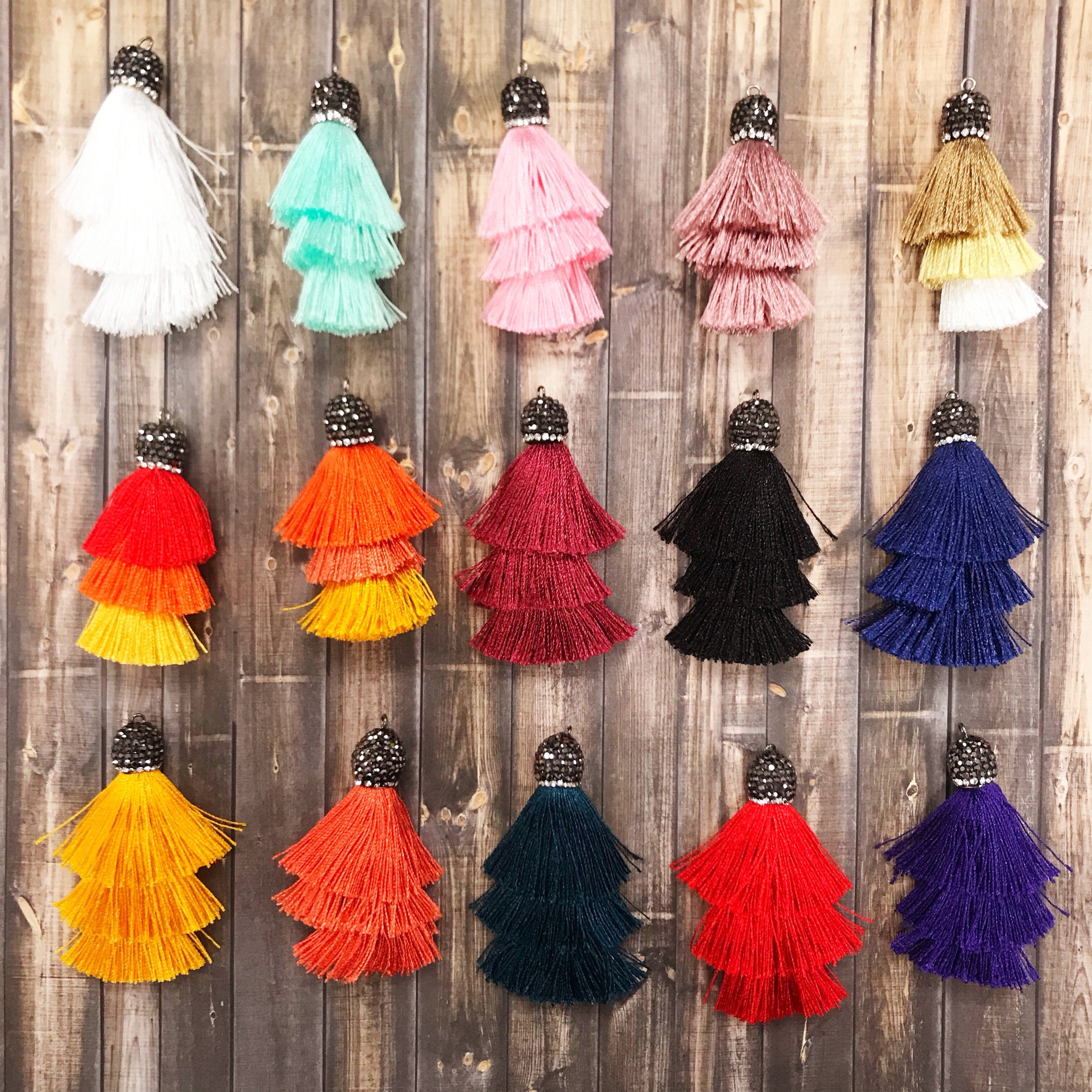 Tiered Tassel Handmade Jewelry Tassels Layered and Long | Etsy