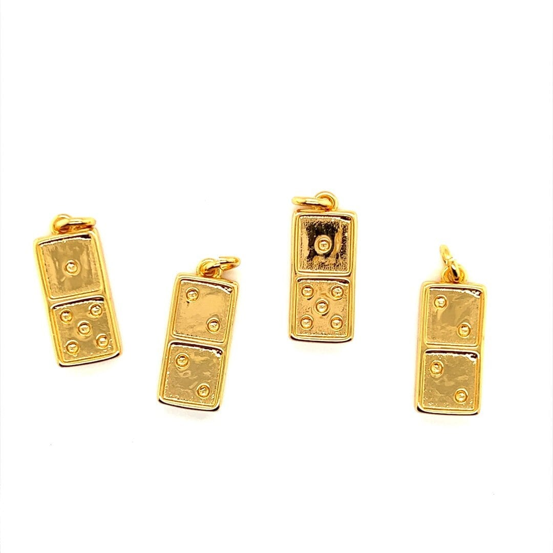 Gold Filled Domino Charm, Domino Tile Charm, Domino Pendant, Gold ...