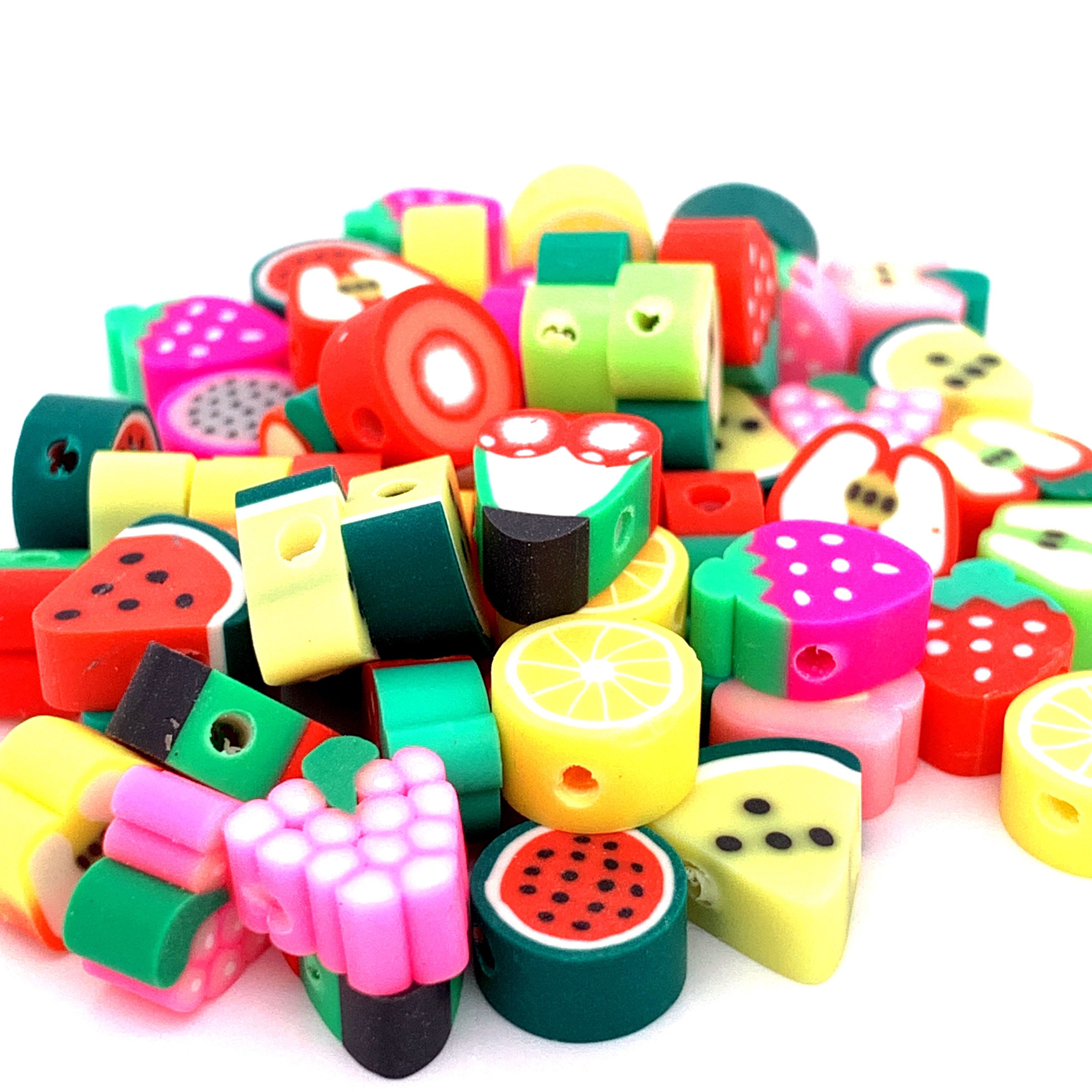 100 Tropical Fruit Accent Beads,diy Kids Crafts,colorful Fruit Spacer ...