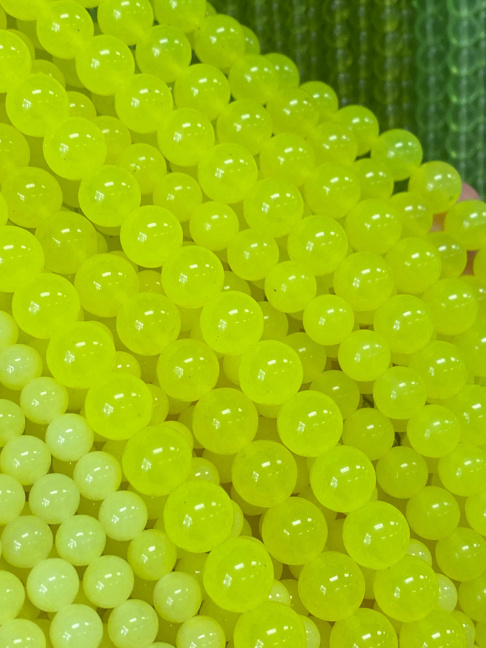 Lime Neon Yellow Round Jade Beadsneon Green Beadsbeads for - Etsy