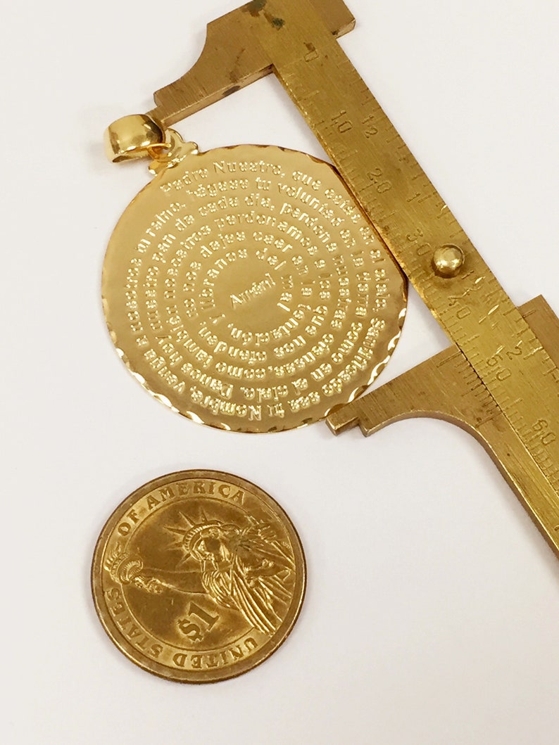 Large Gold Filled Our Father Prayer Charm,the Lords Prayer Medal ...