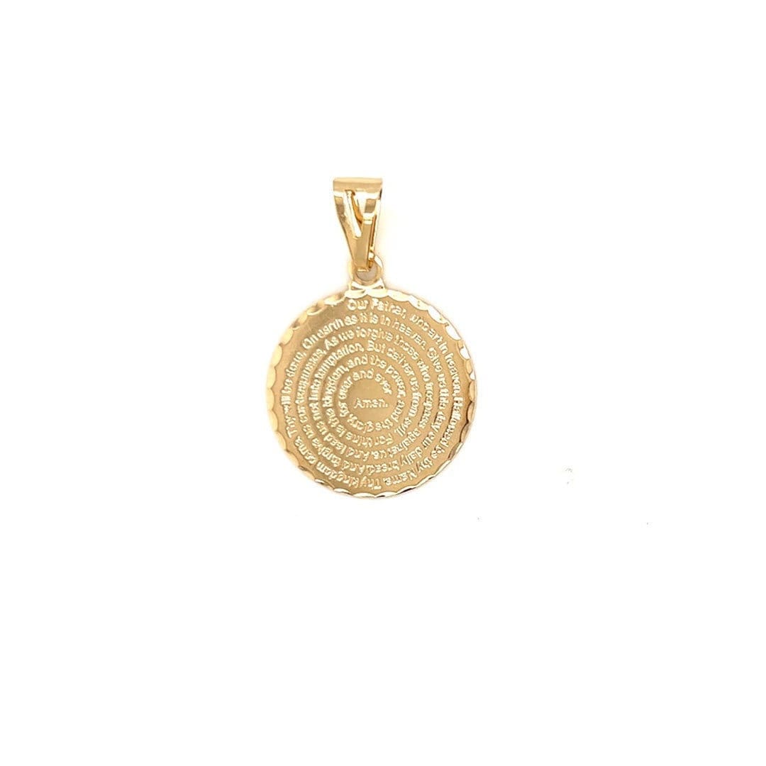 18K GF Our Father Prayer Charm, Lords Prayer, Religious Medals, Our ...