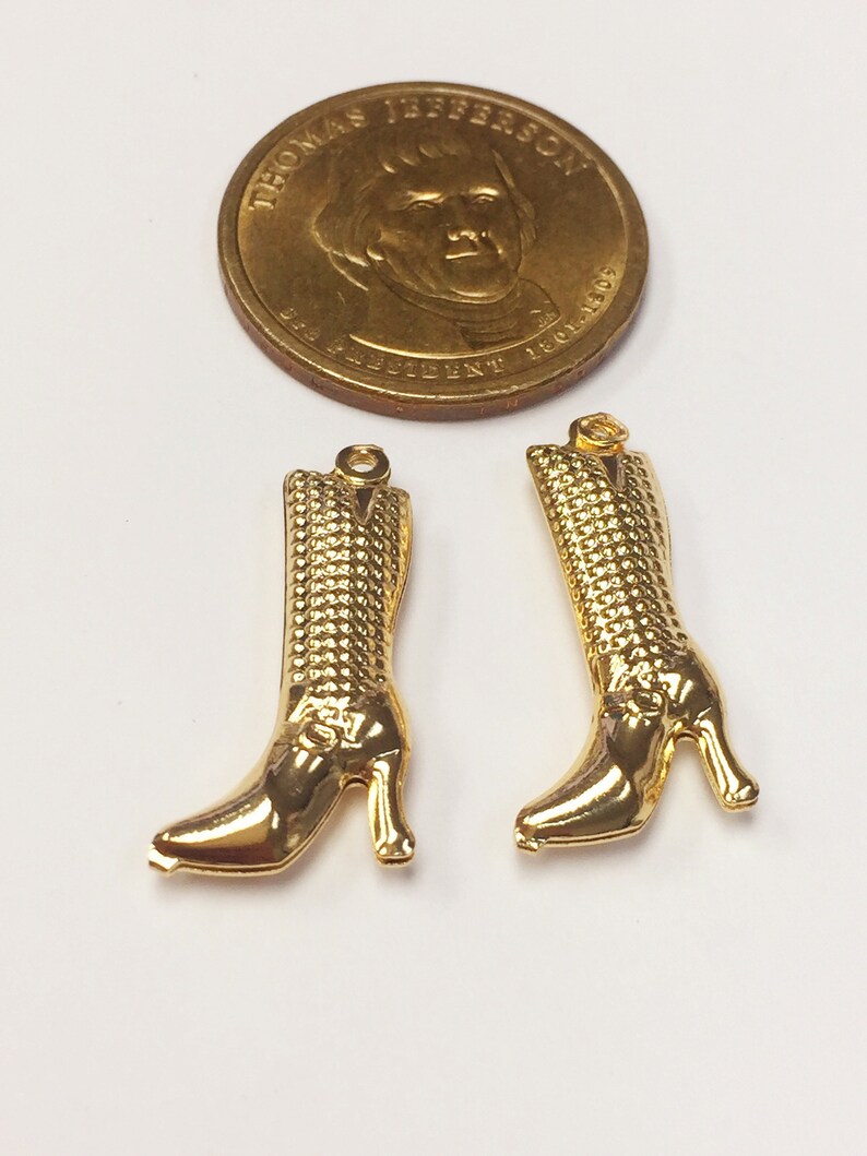 Boot Charm Gold Filled Charms Boot Jewelry Cowboy Boot | Etsy