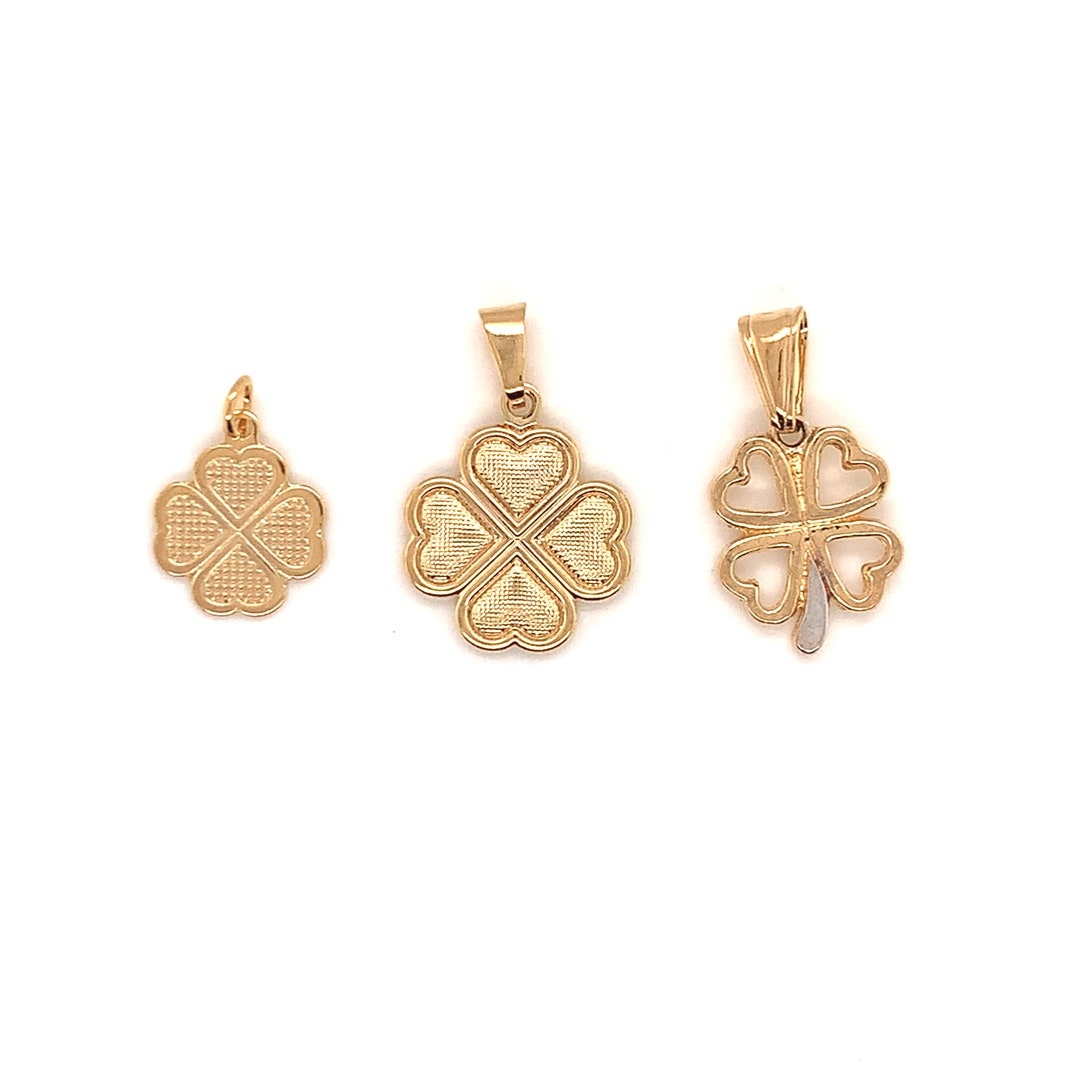 18K Gold Filled Clover Charm, Four Leaf Clover, Quatrefoil Charm, Lucky ...