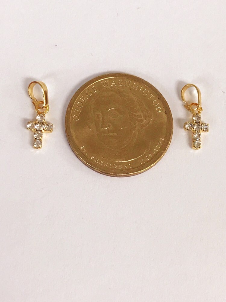 Gold Filled CZ Mini Cross, Cross Pendant, Cross Charms, Cross Jewelry ...