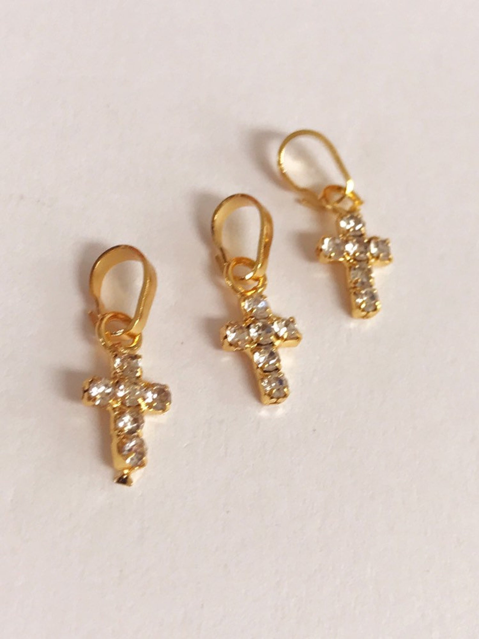 Gold Filled CZ Mini Cross Cross Pendant Cross Charms Cross | Etsy