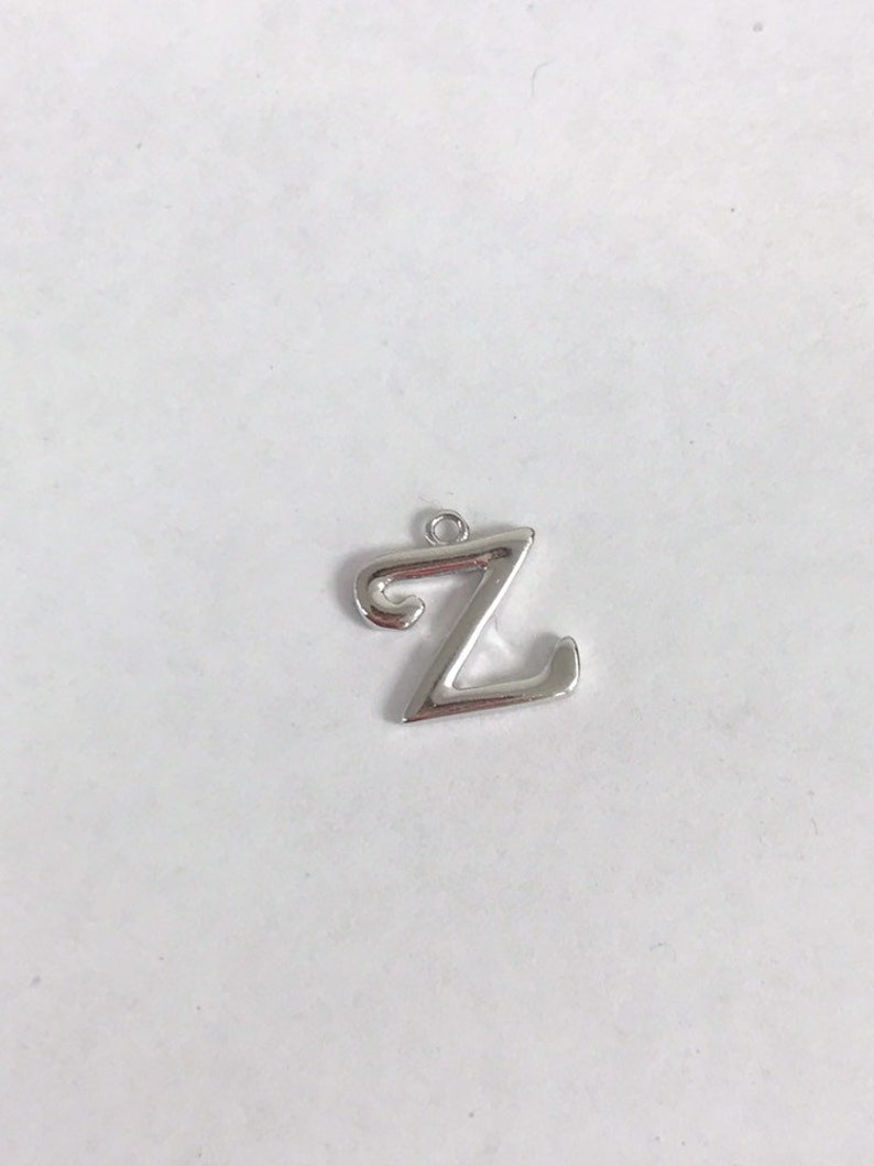 Dainty Sterling Silver Cursive Initial Charmscript | Etsy