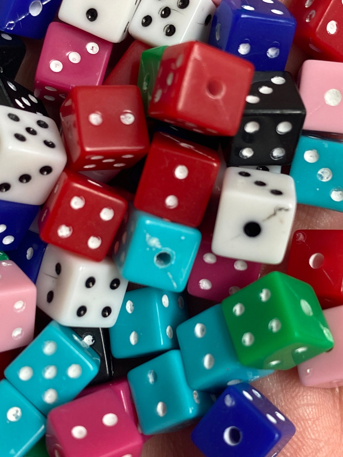 50 Assorted Dice BeadsSmall Pack of Dice Accent BeadsKids | Etsy