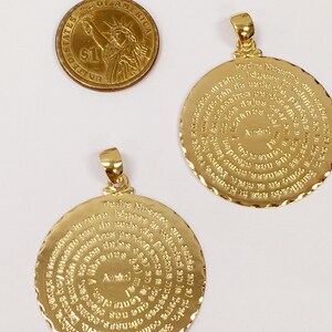 Large Gold Filled Our Father Prayer Charm,the Lords Prayer Medal ...